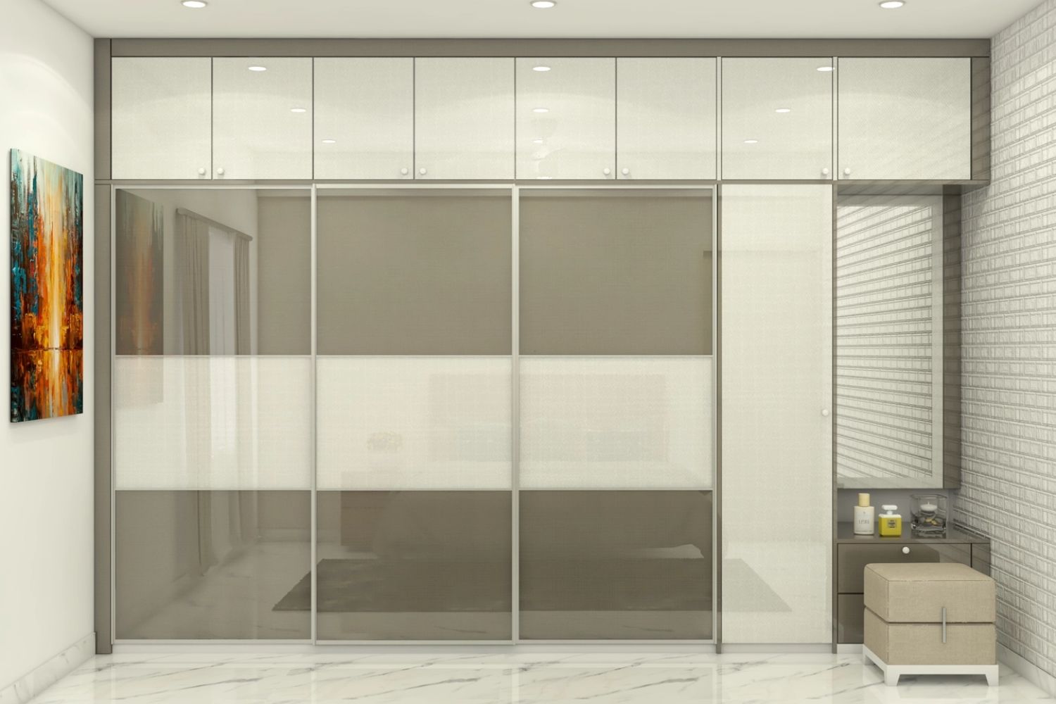 Contemporary White-Grey Themed Wardrobe Design Ideas | Livspace