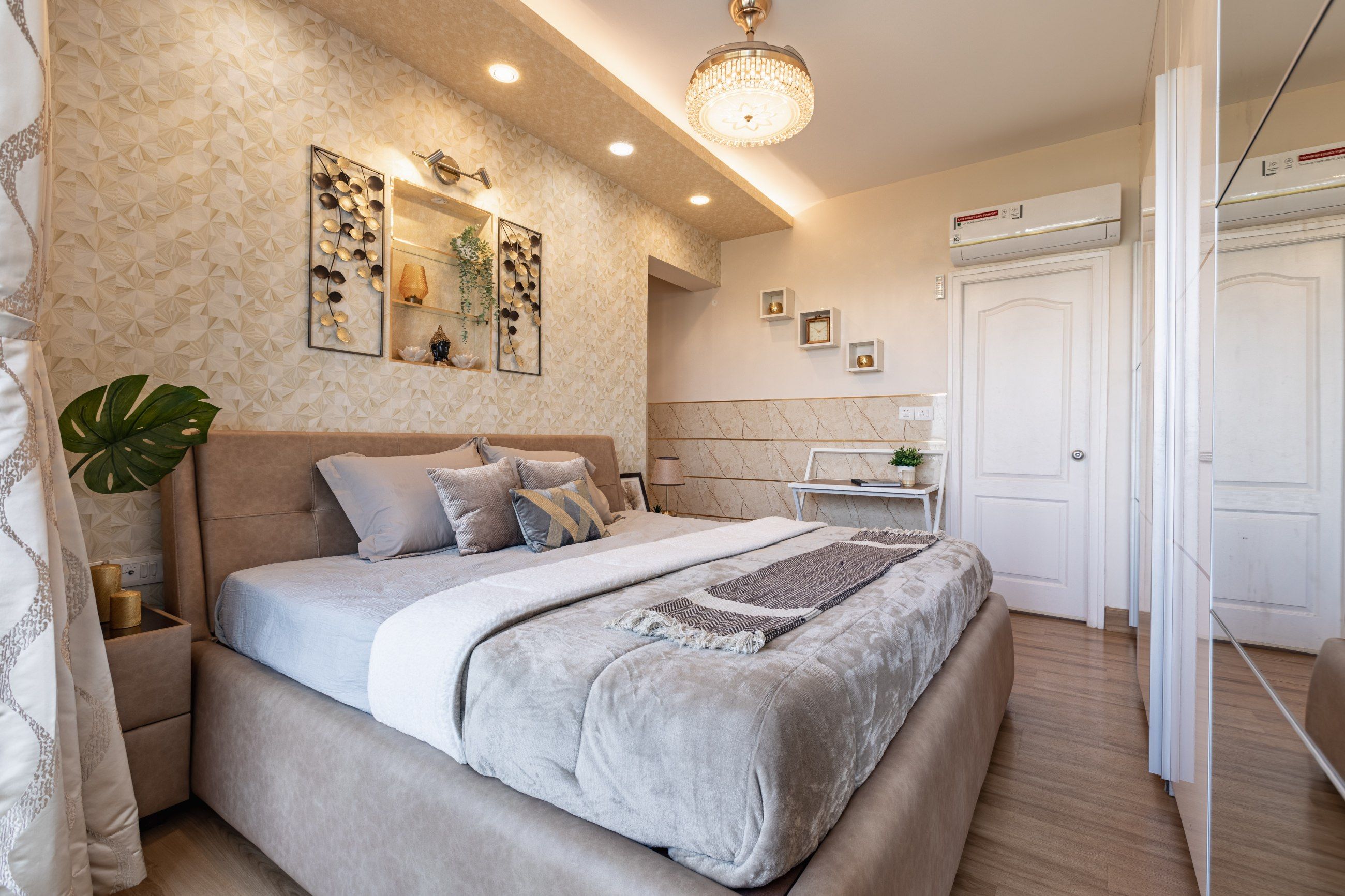 Modern Drop Down False Ceiling For Bedroom | Livspace