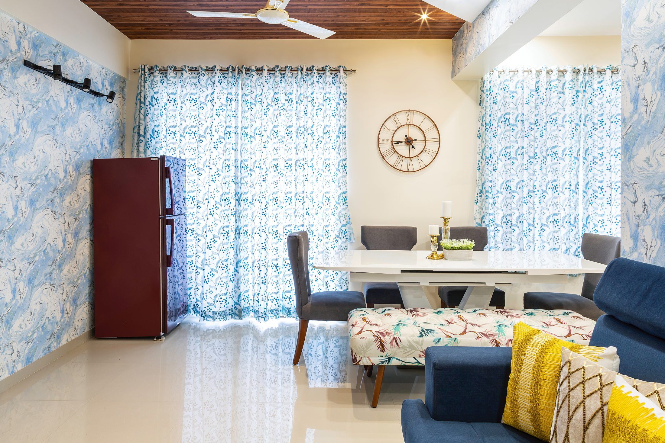 Contemporary Cream-Coloured Flooring Design | Livspace