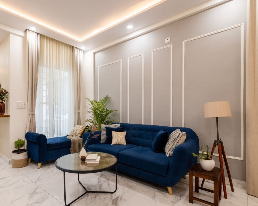 Minimalist Wall Paint Design For Living Rooms | Livspace