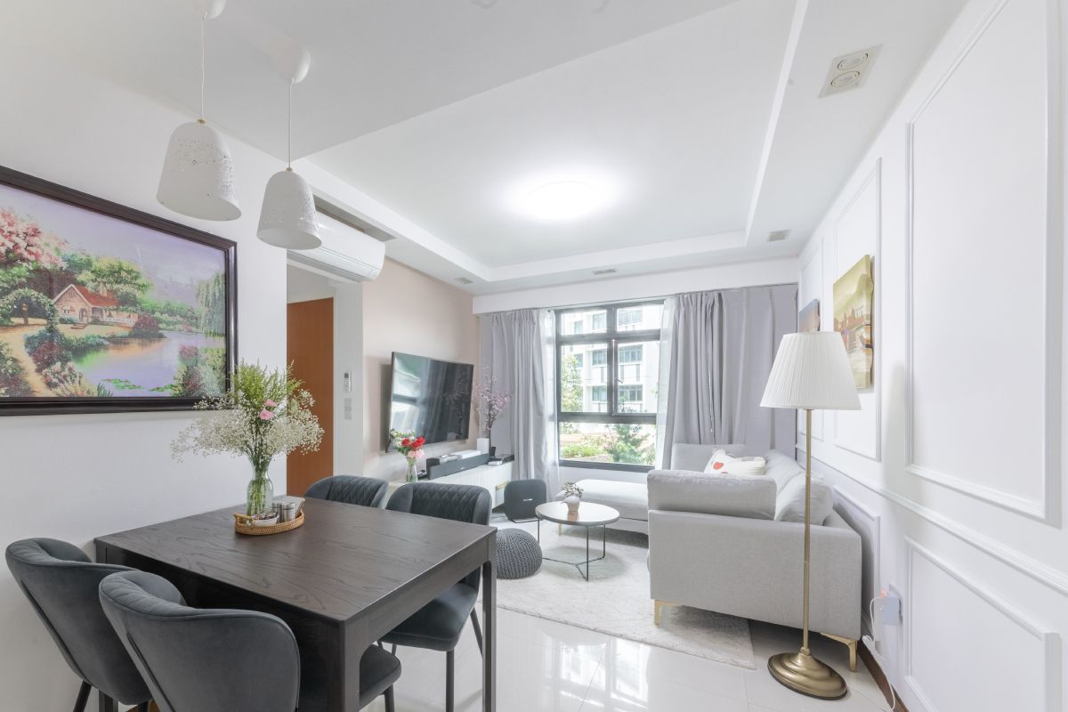 Square-Shaped False Ceiling Design With Modern Accents | Livspace