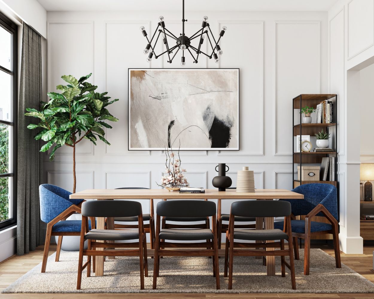 Simple White Wall Texture Design With Abstract Art | Livspace