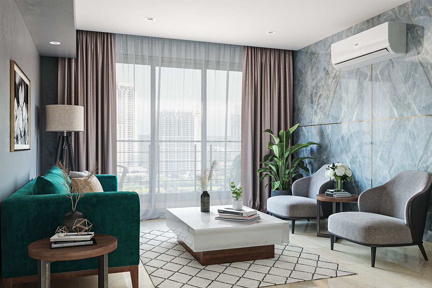 Living Room Wall Design With Panelling | Livspace
