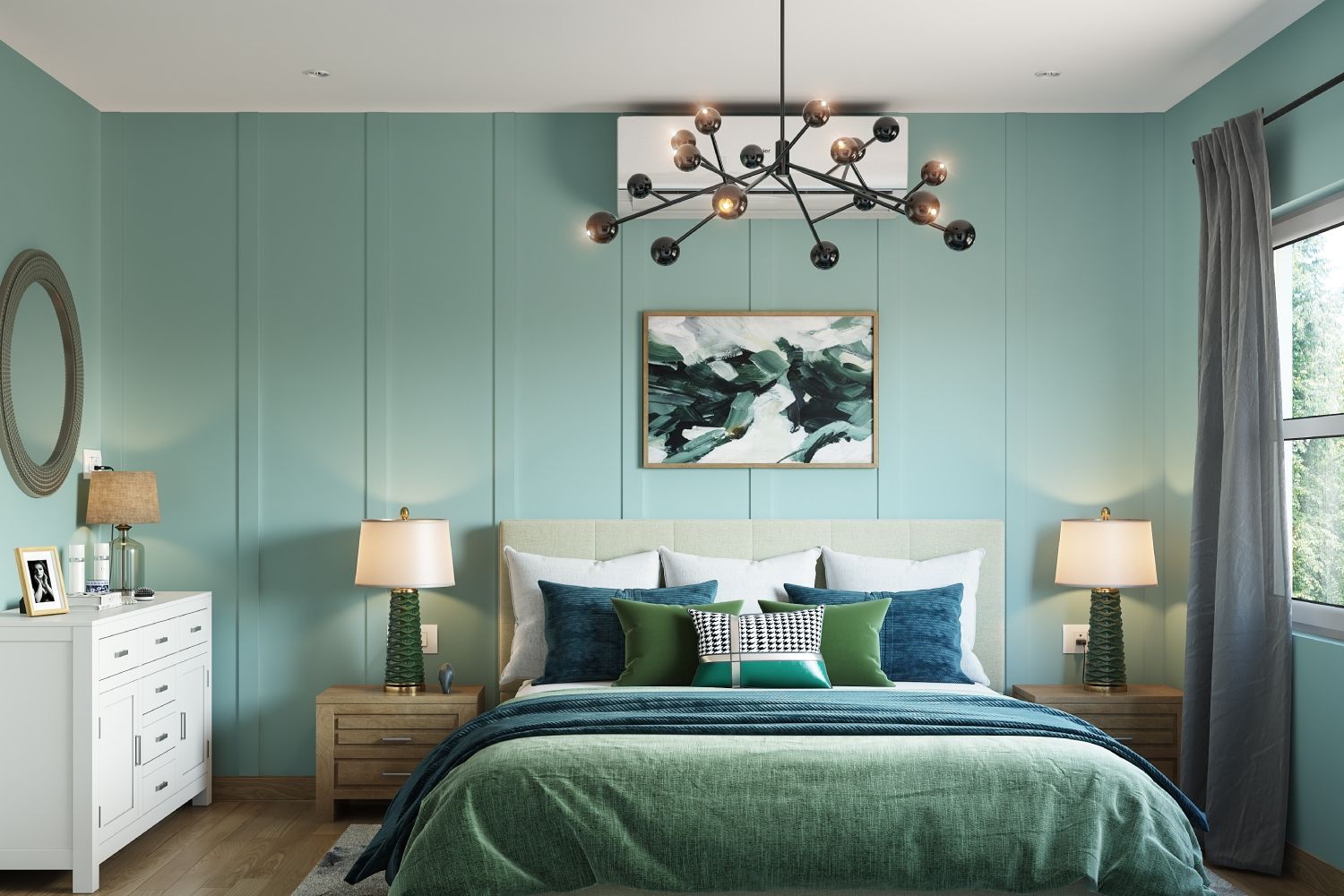 Blue Wall Panelling For Compact Bedrooms | Livspace