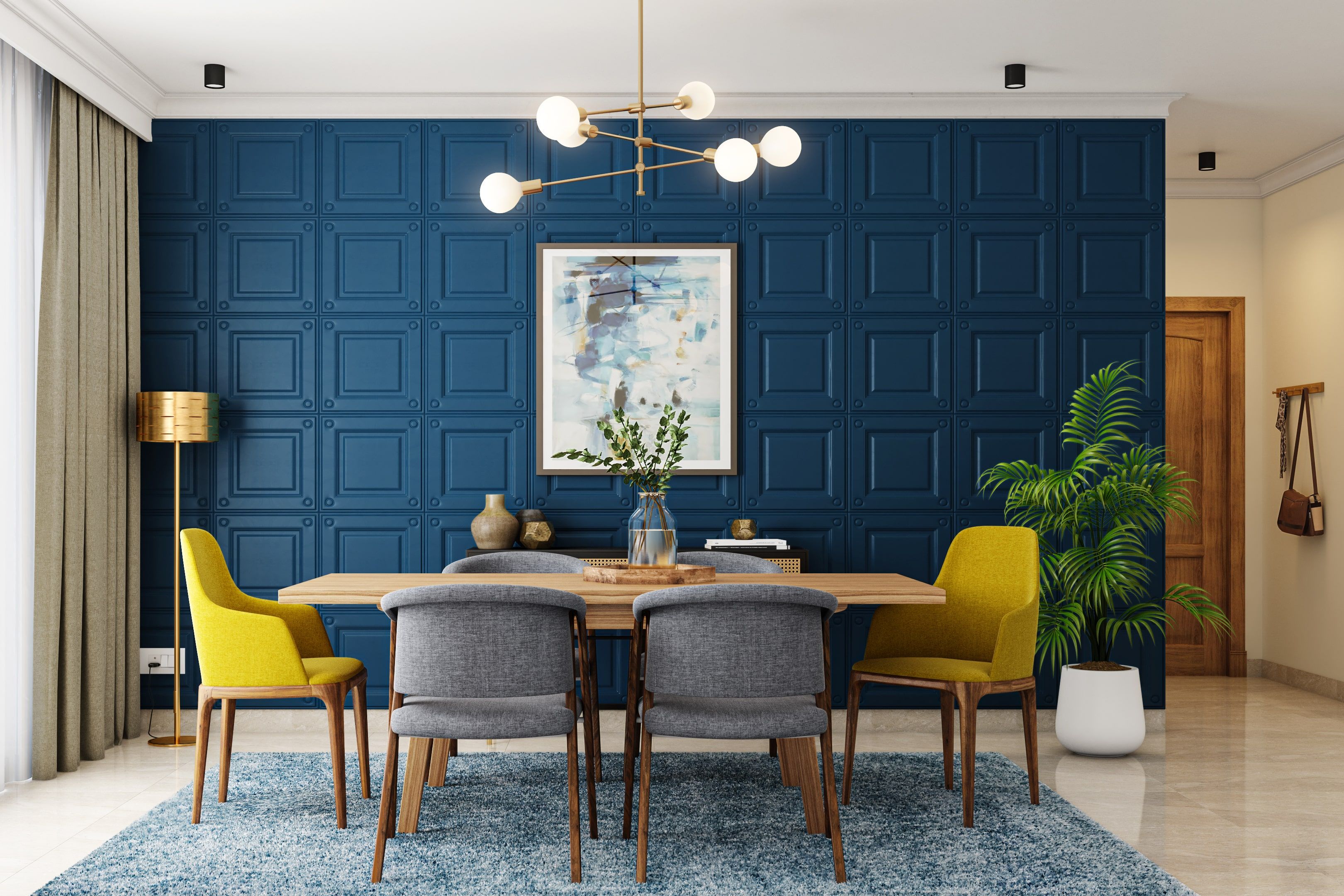 Spacious Dining Hall Design With Bright Ambient Lighting | Livspace