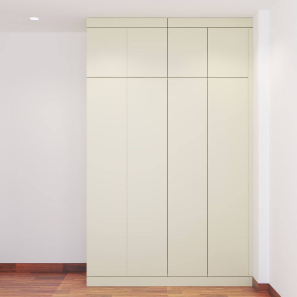 Cream-Coloured Swing Wardrobe Design | Livspace