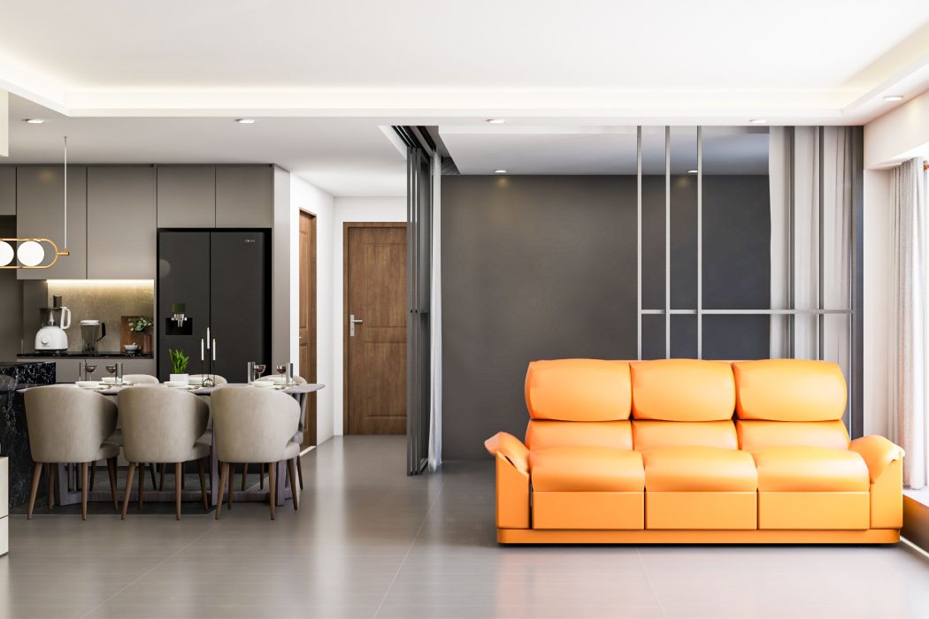 Rectangular Gypsum Ceiling Design With Spotlights | Livspace