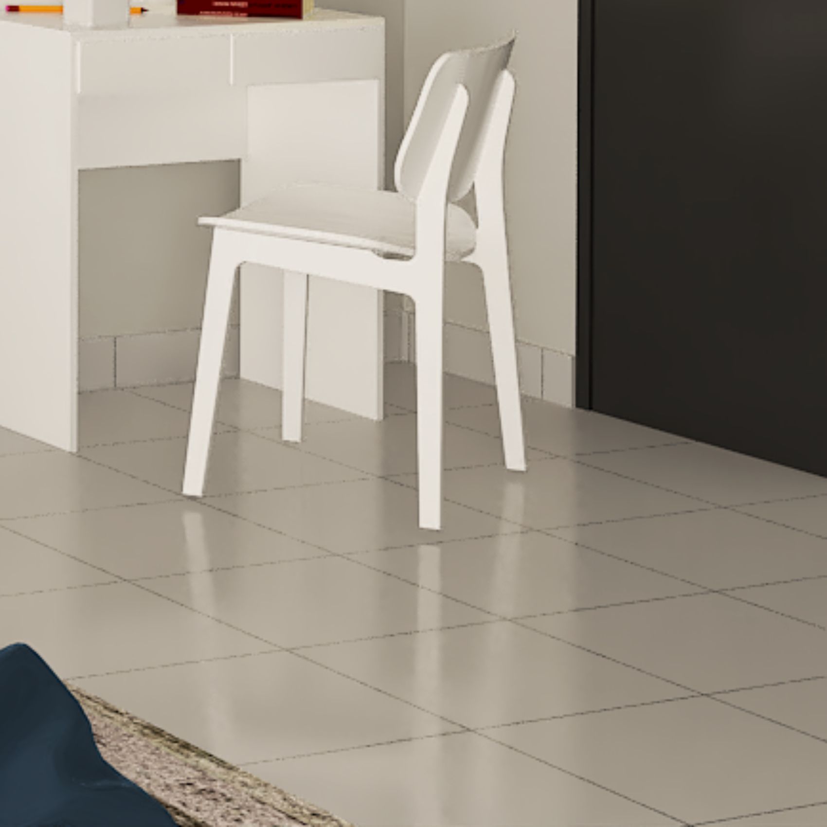 White Square Floor Tiles Design | Livspace