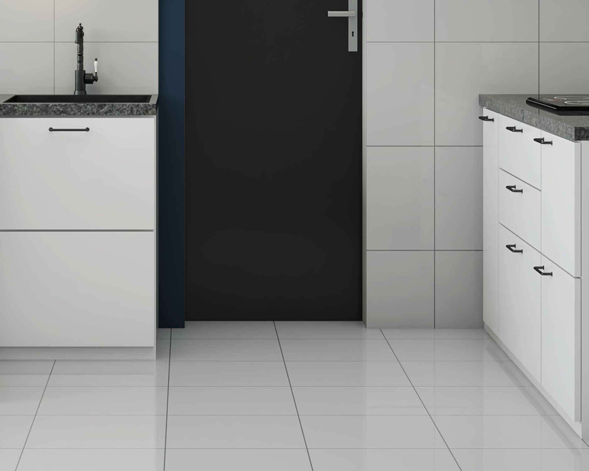 Modern Square Floor Tiles Design | Livspace