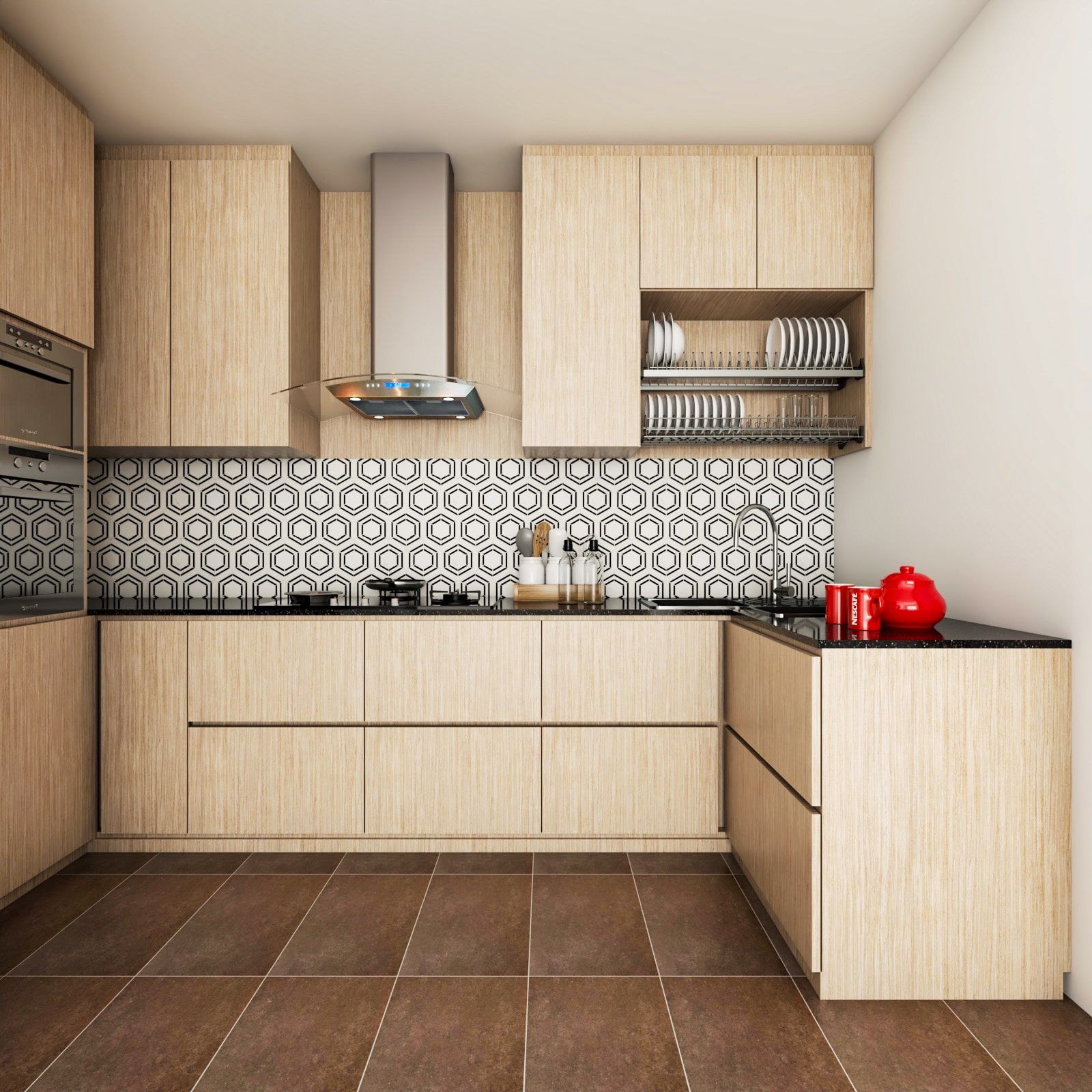 Low-Maintenance U-Shaped Kitchen Design | Livspace