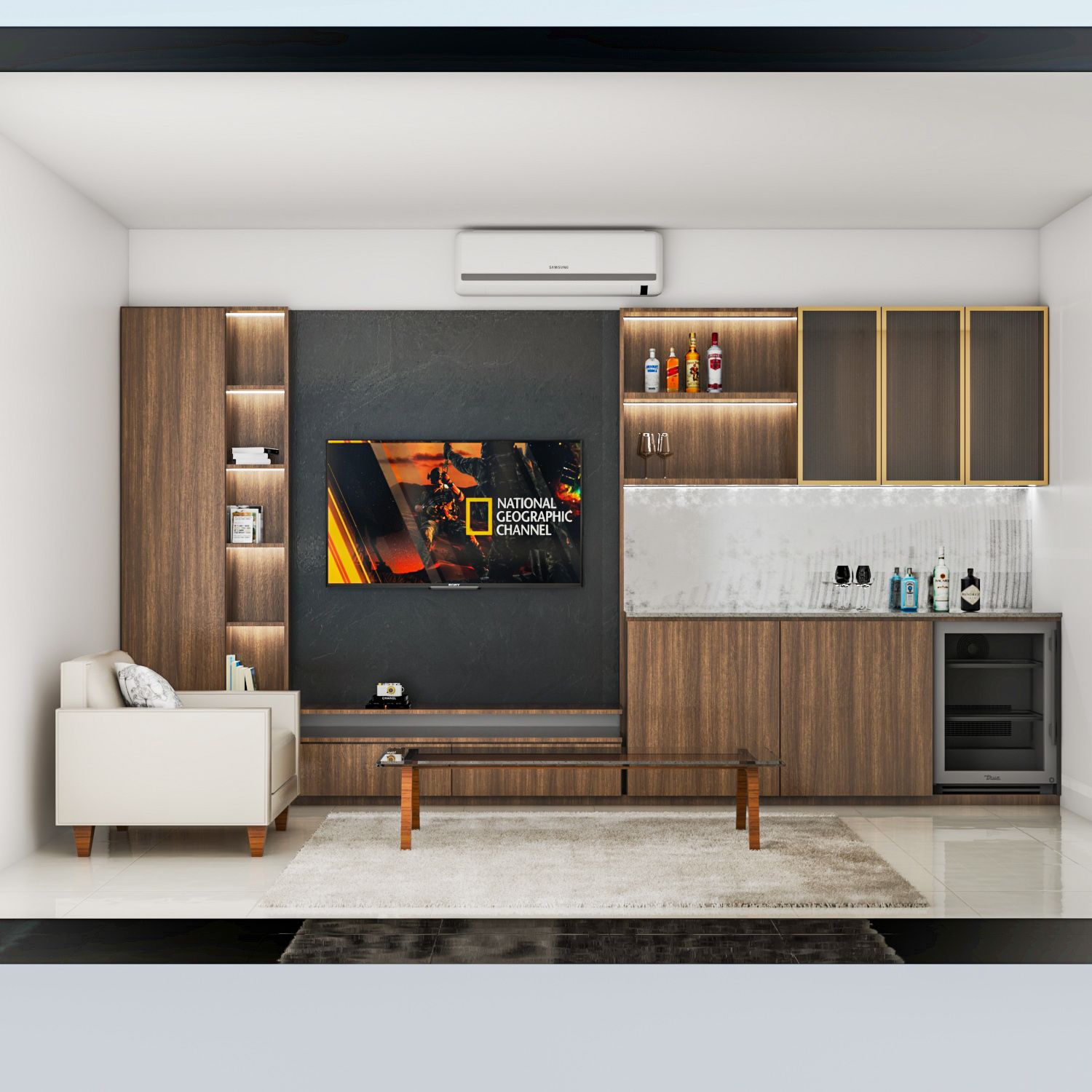 Dark Wood Bar Counter Modern Living Room Interior Design Livspace Dark Wood Bar Counter Modern Living Room Interior Design Livspace