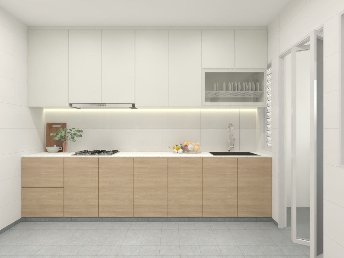 Modern Compact Kitchen Design with Handleless Cabinets | Livspace