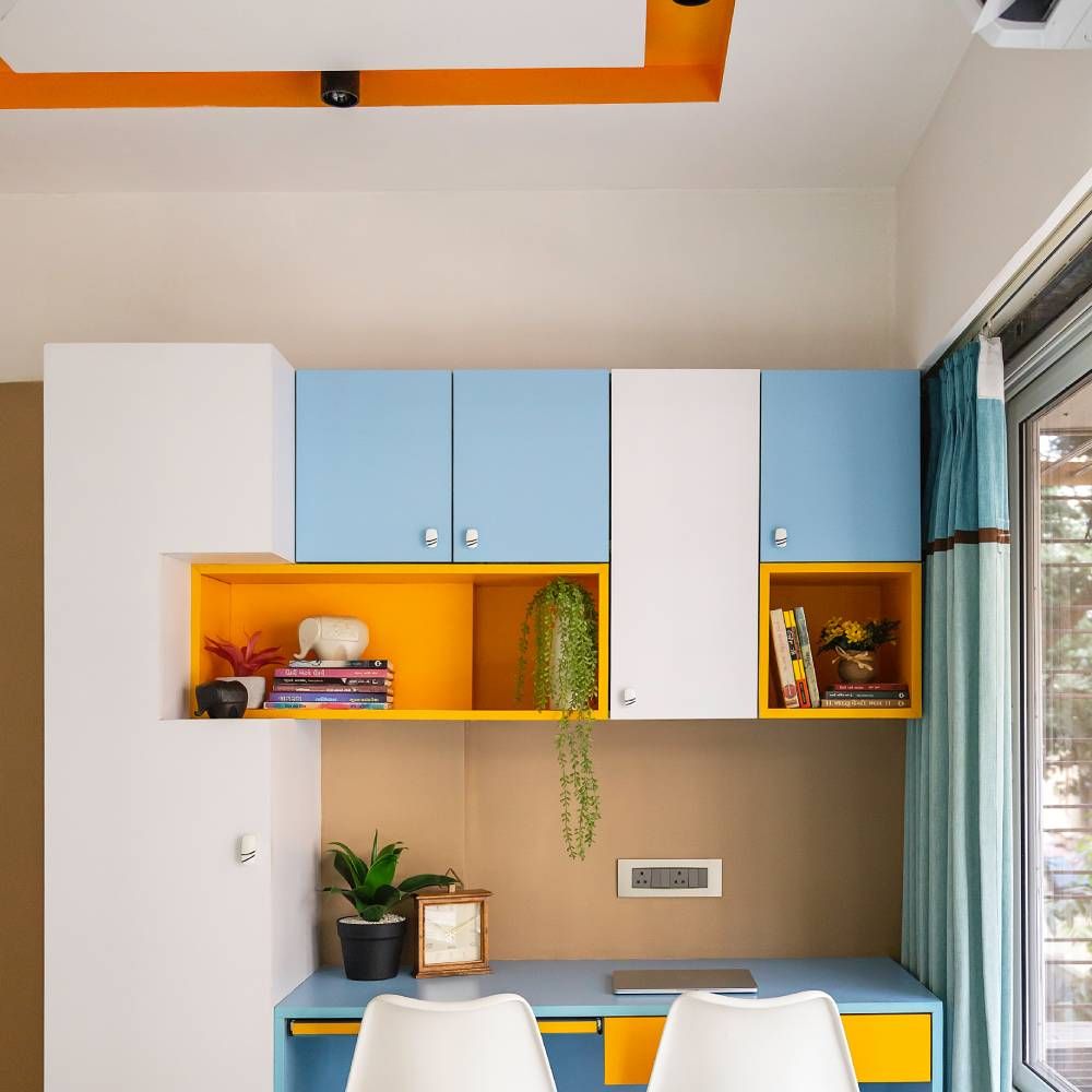 Modern False Ceiling Design In Orange | Livspace