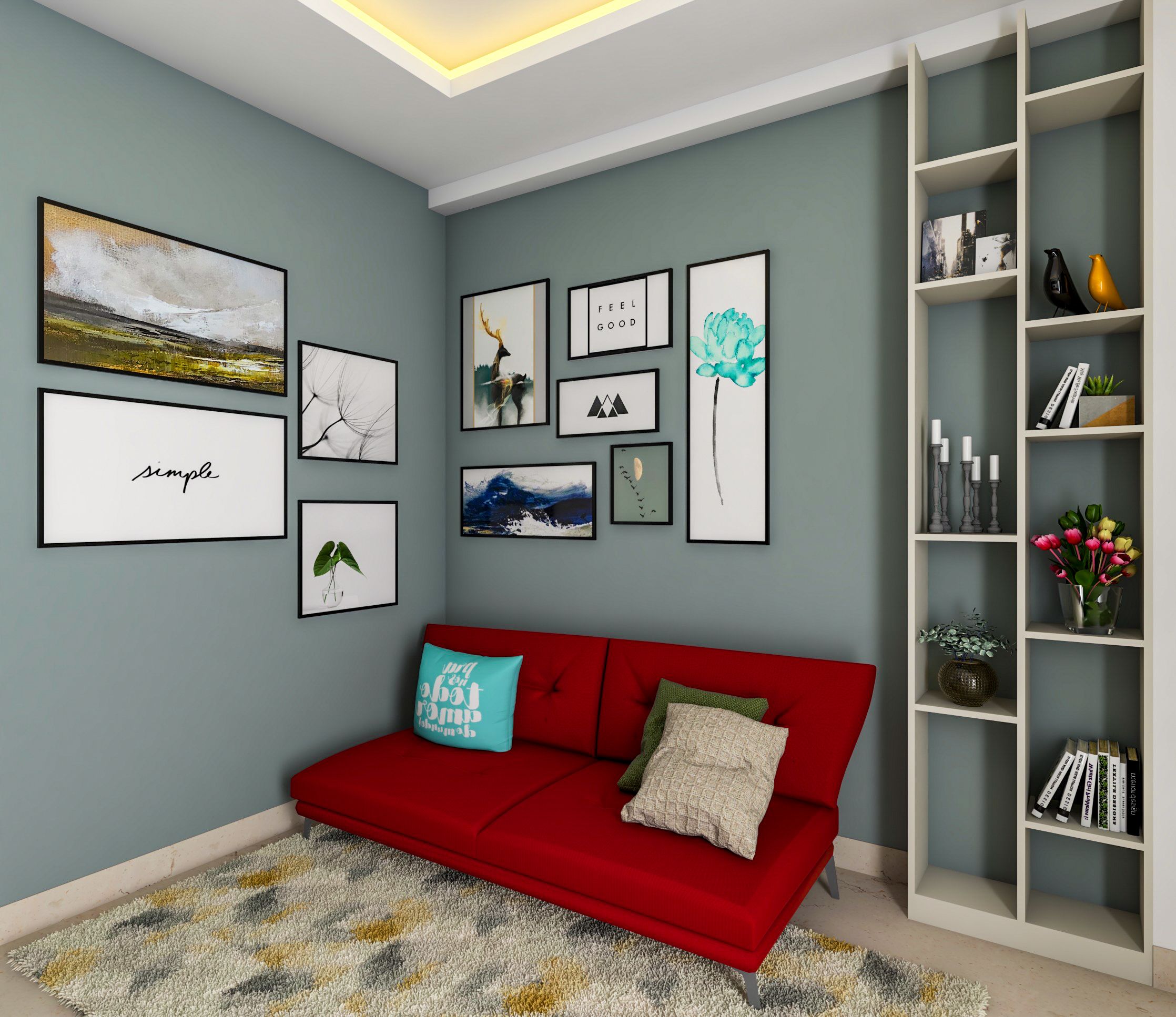 Multi-Functional Study Room With Cosy Floor Sofa