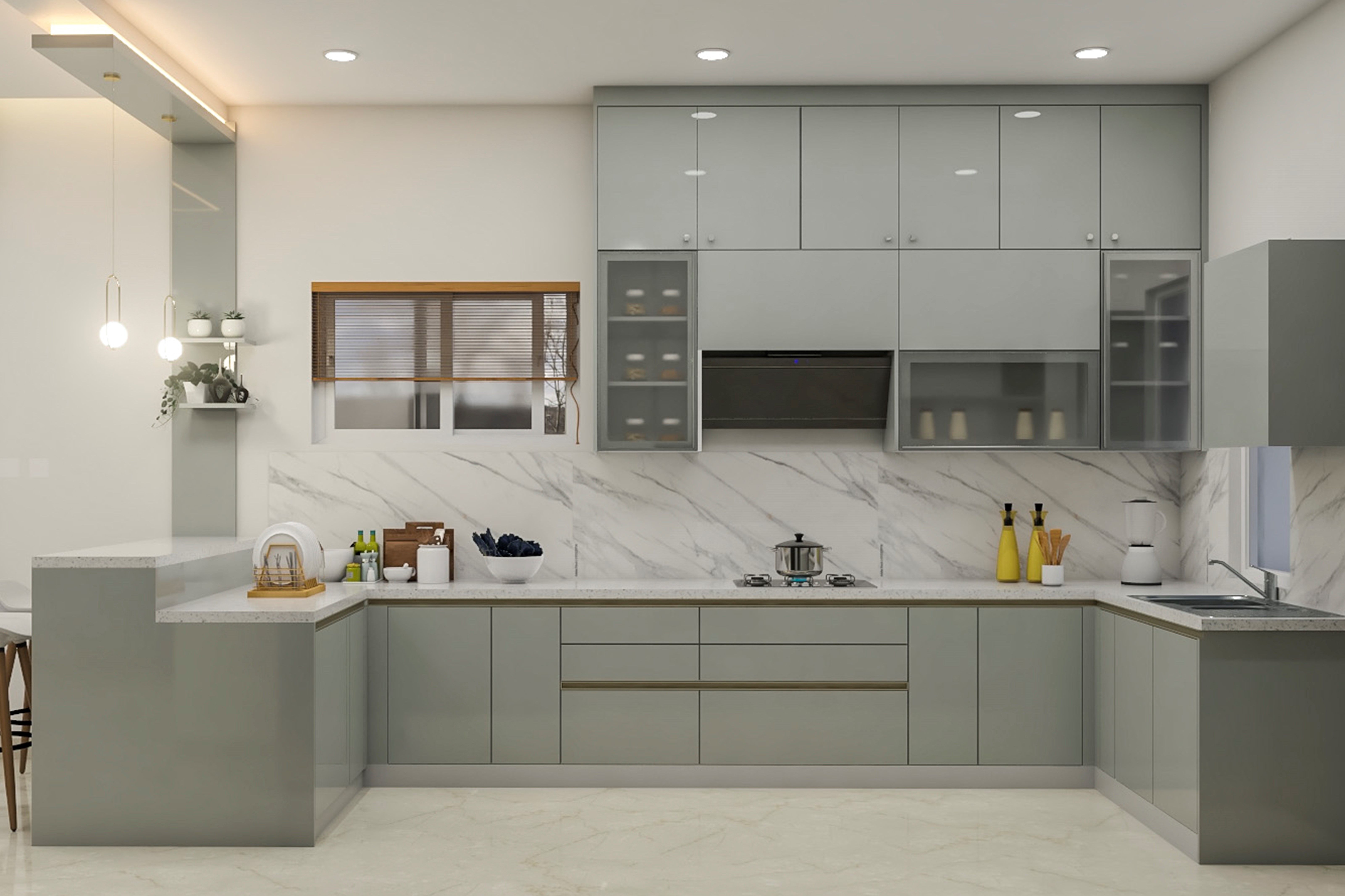 Convenient Modern Styled Spacious Kitchen Design | Livspace Convenient Modern Styled Spacious Kitchen Design | Livspace