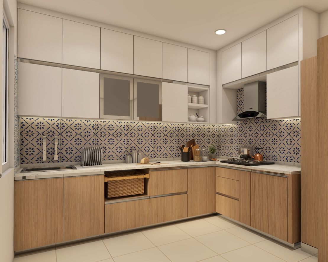 Simple Modular Kitchen Design With Spacious Interiors | Livspace