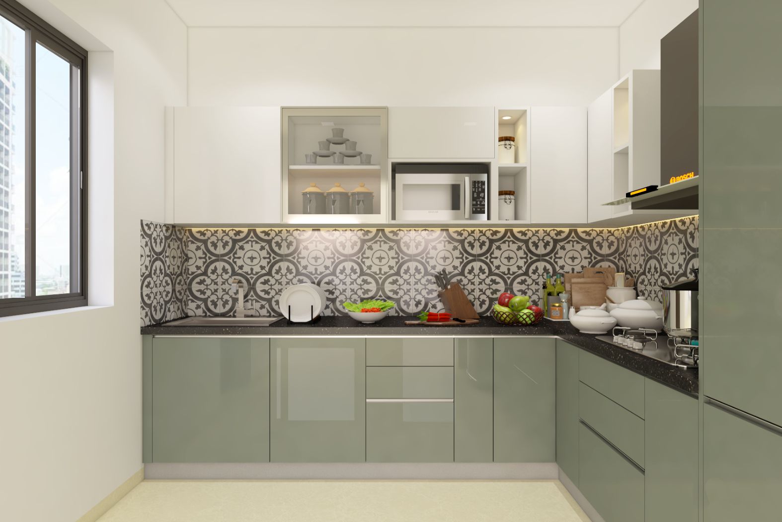 Modern Low-Maintenance Compact Kitchen Design | Livspace