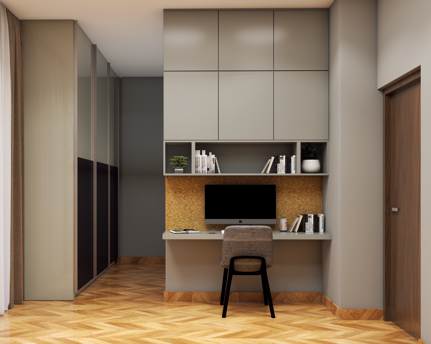 Modern Spacious Home Office Interior Design with Storage Section | Livspace