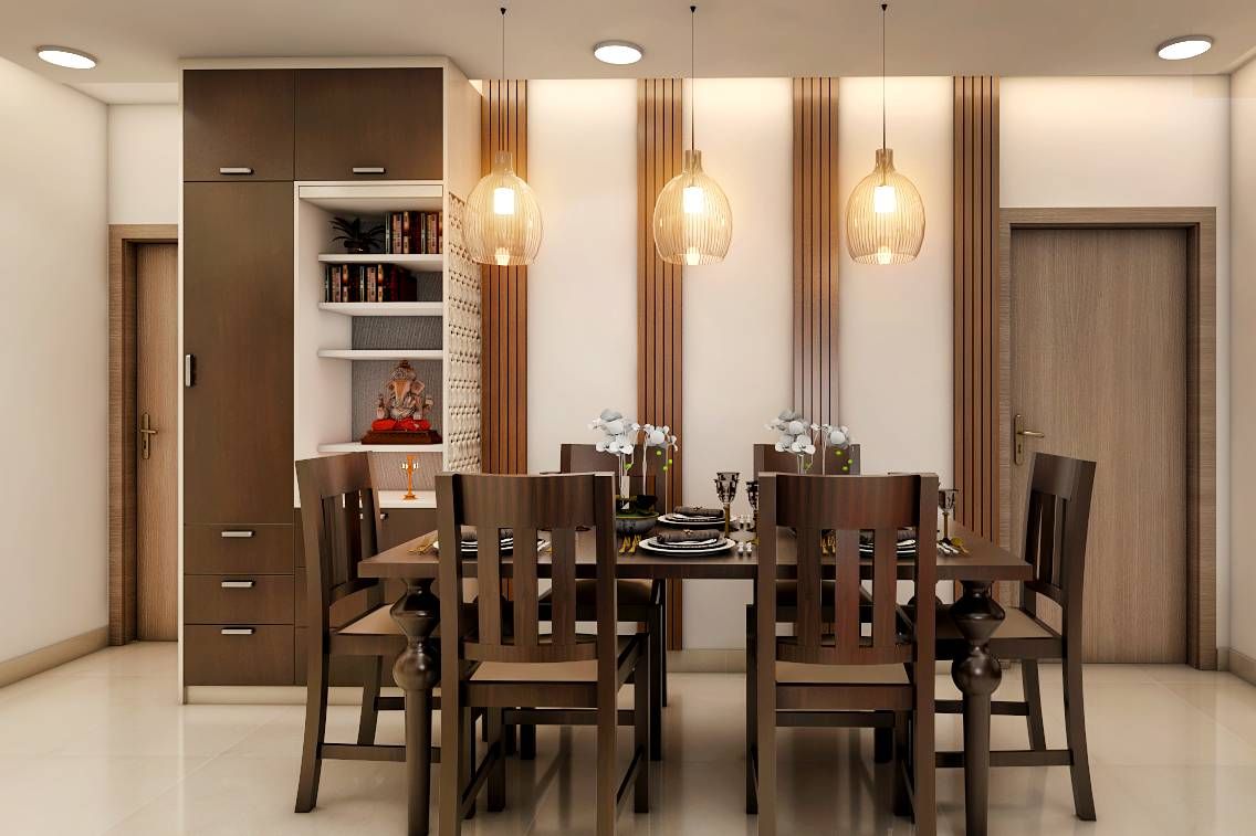 Contemporary Compact Maximum Storage Convenient Dining Room | Livspace