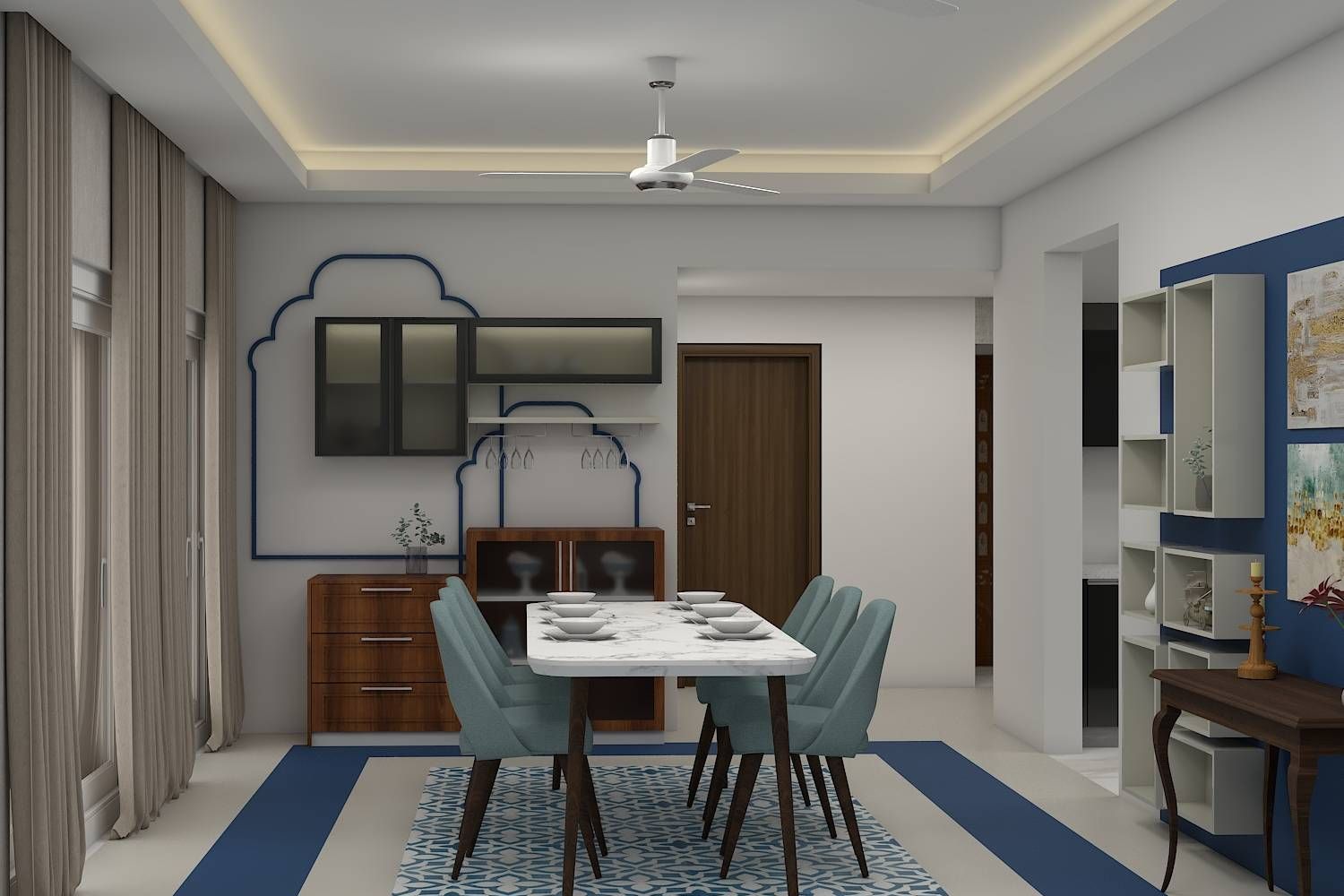 Spacious Dining Room Design Maximum Storage | Livspace