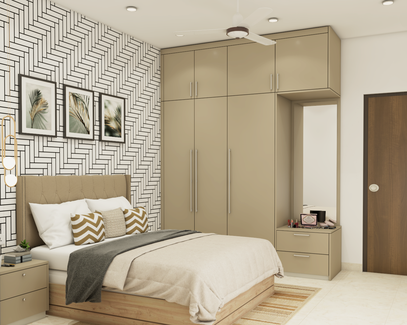 Low Maintenance Compact Modern Style Guest Bedroom Design | Livspace