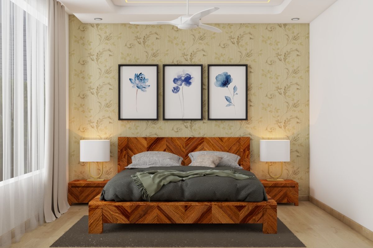 Contemporary Spacious Guest Room Design With Double Bed | Livspace