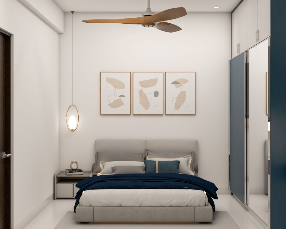 Modern Guest Bedroom Design With Sliding Wardrobe | Livspace