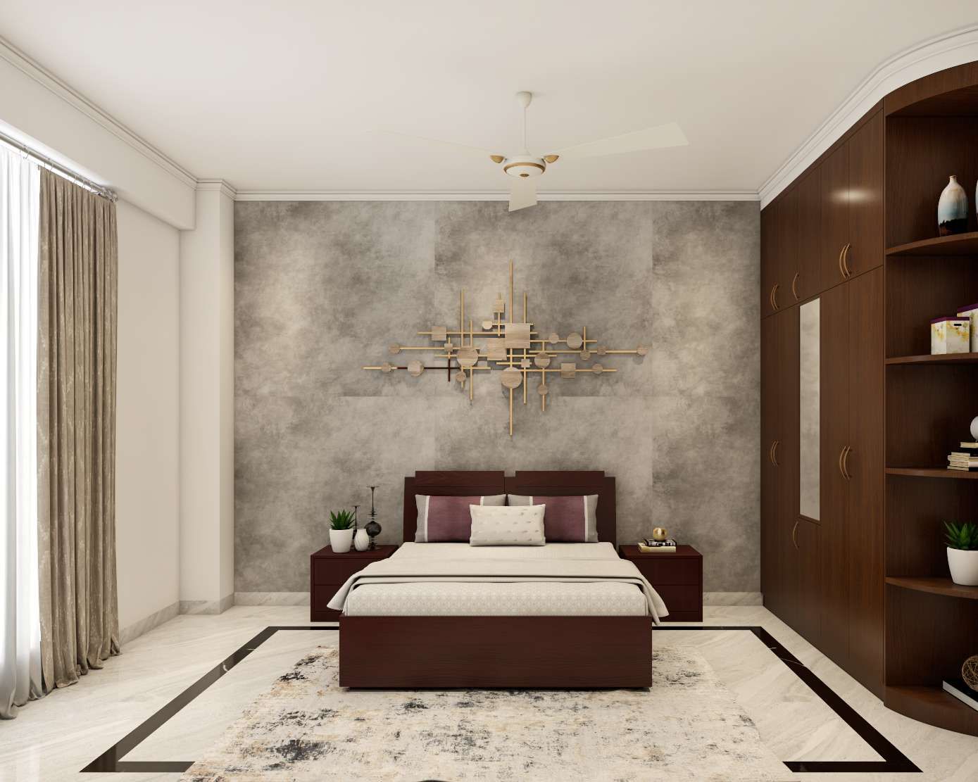 Spacious Guest Bedroom Design With Large Wardrobe | Livspace