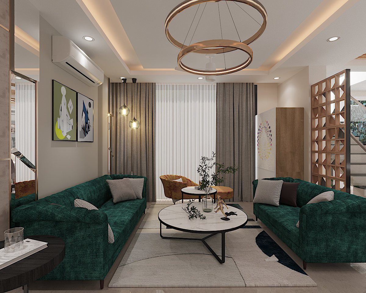 Spacious Traditional Living Room Design With Rich Interiors | Livspace