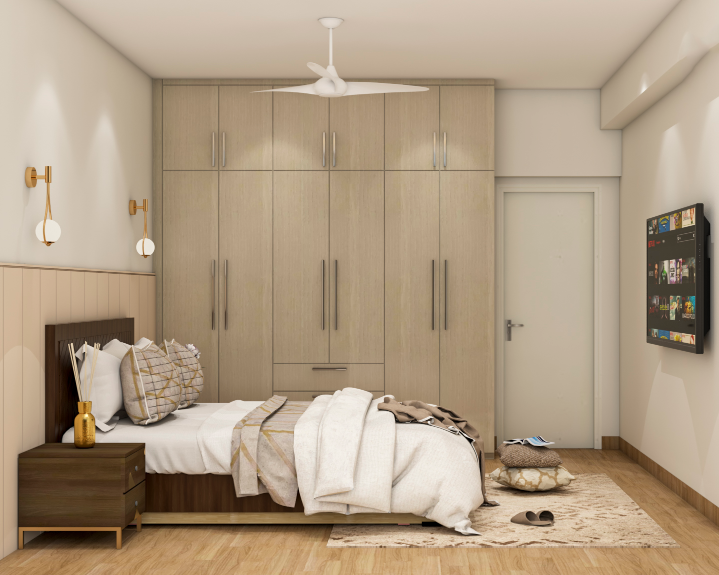 Compact Master Bedroom Design With Modern Interiors | Livspace