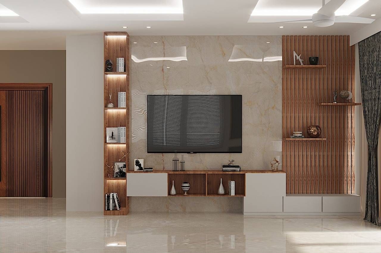 Two-Step Modern TV Unit Design | Livspace