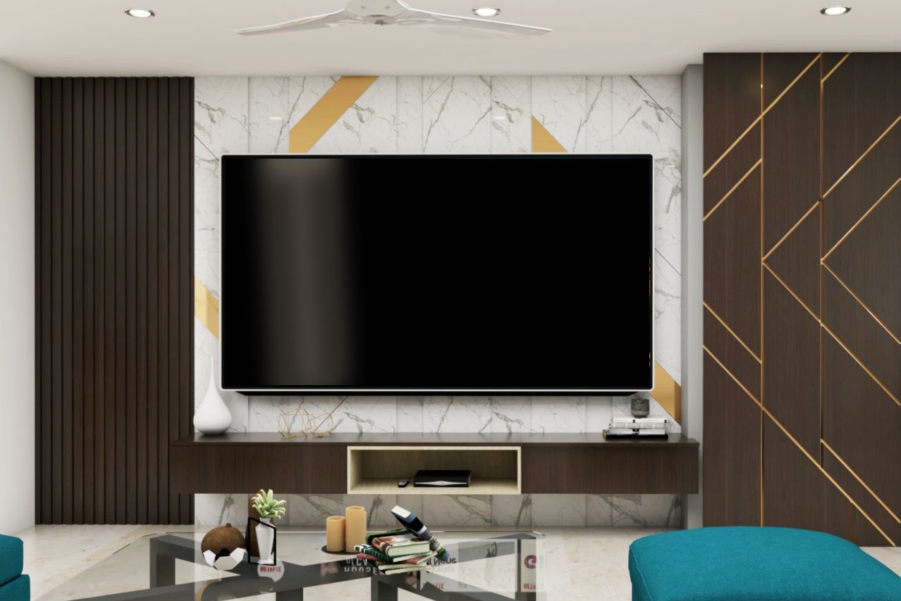 Contemporary Spacious TV Unit Design | Livspace