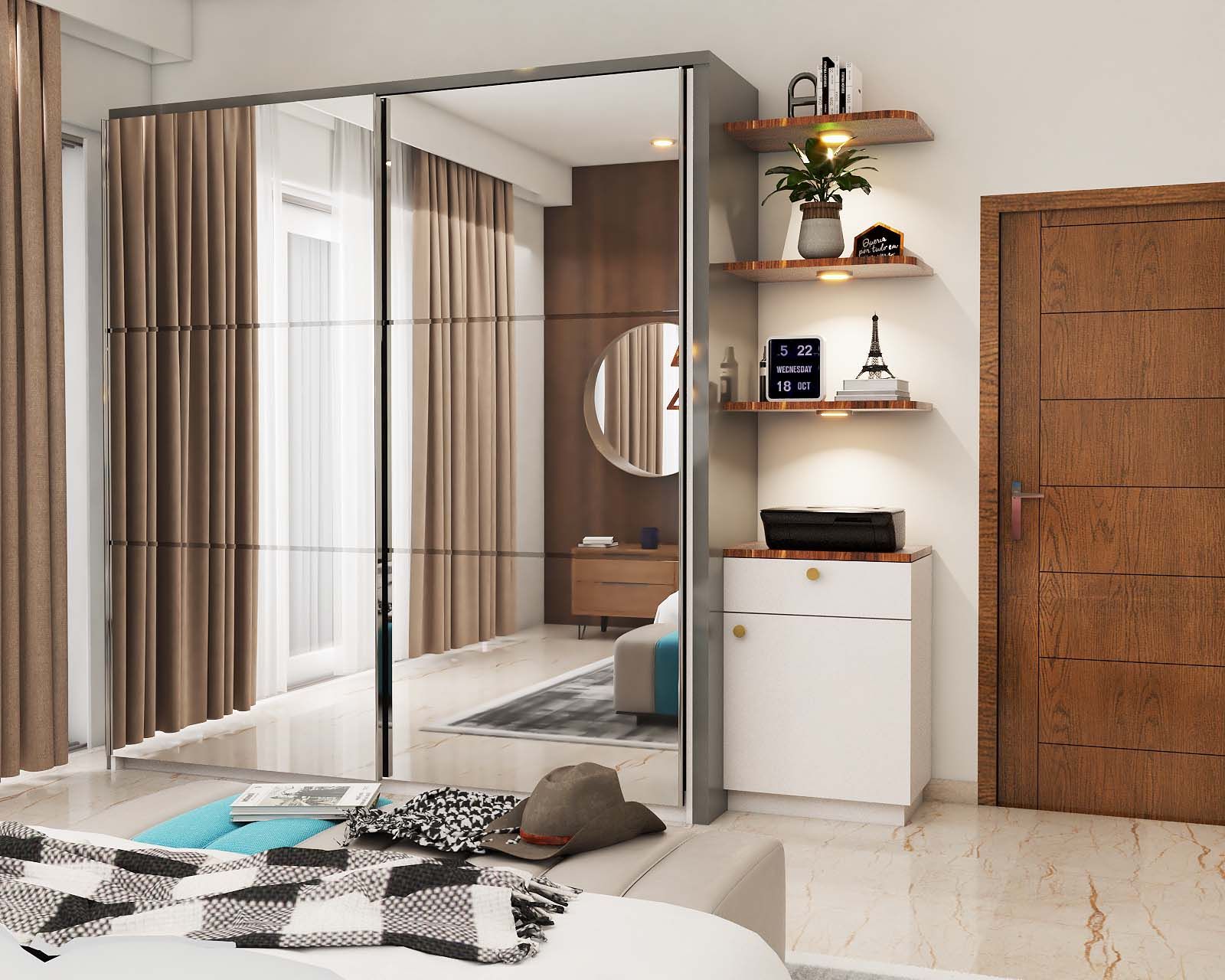 Spacious Contemporary Themed Convenient Wardrobe Design | Livspace