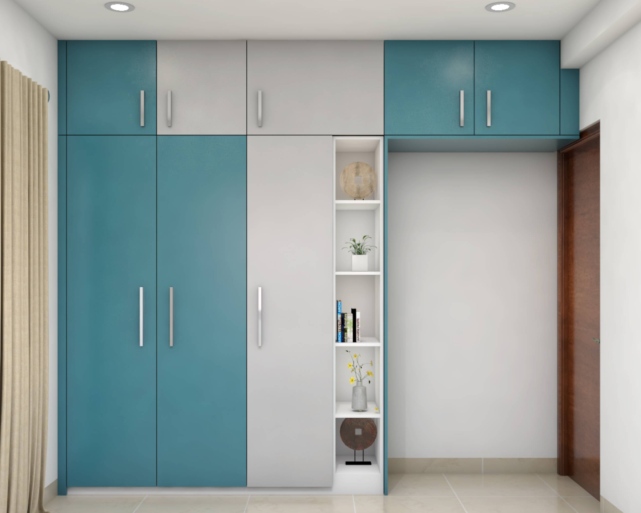Spacious Sea-Themed Coastal Convenient Wardrobe Design | Livspace