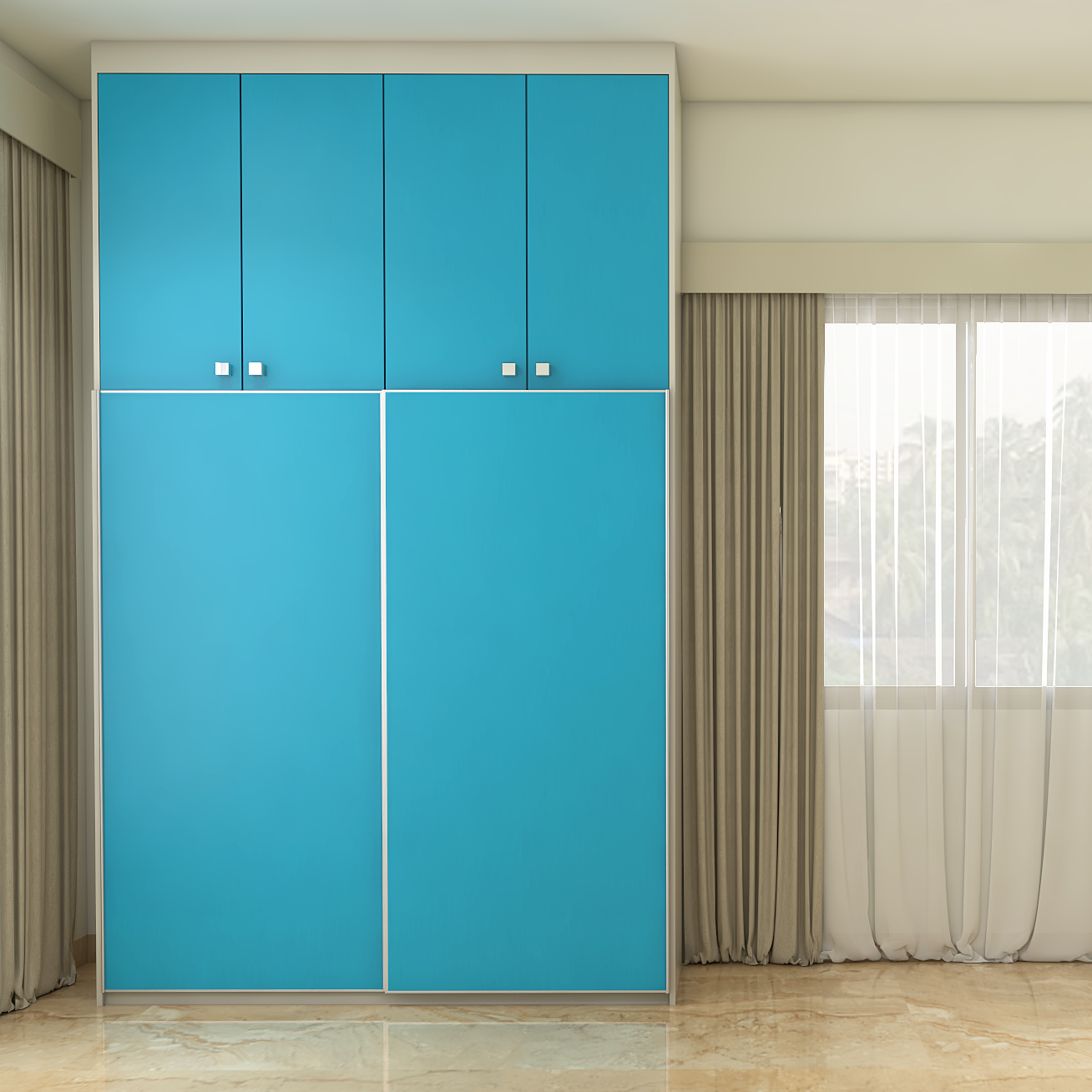 Convenient Modern Styled Compact Sized Wardrobe Design| Livspace