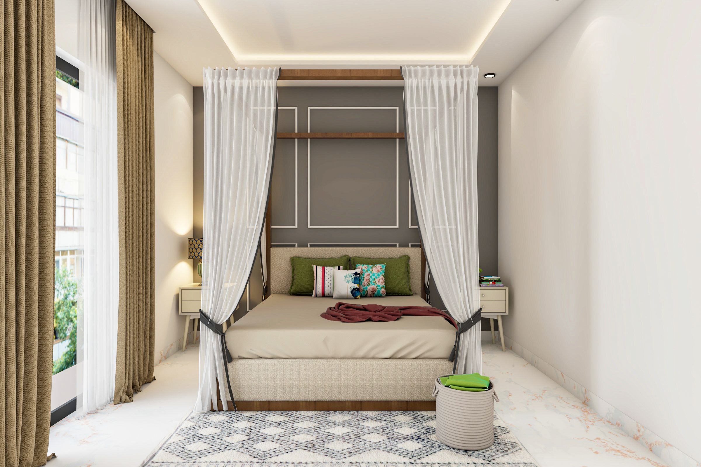 Classic Compact Guest Bedroom Design For Rental Homes | Livspace