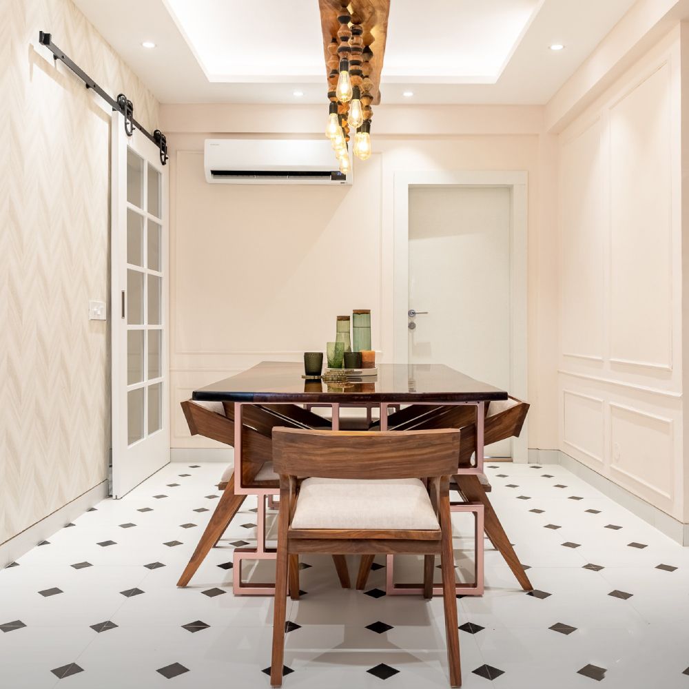 Rectangular Ceiling Design With Cove And Recessed Lighting | Livspace