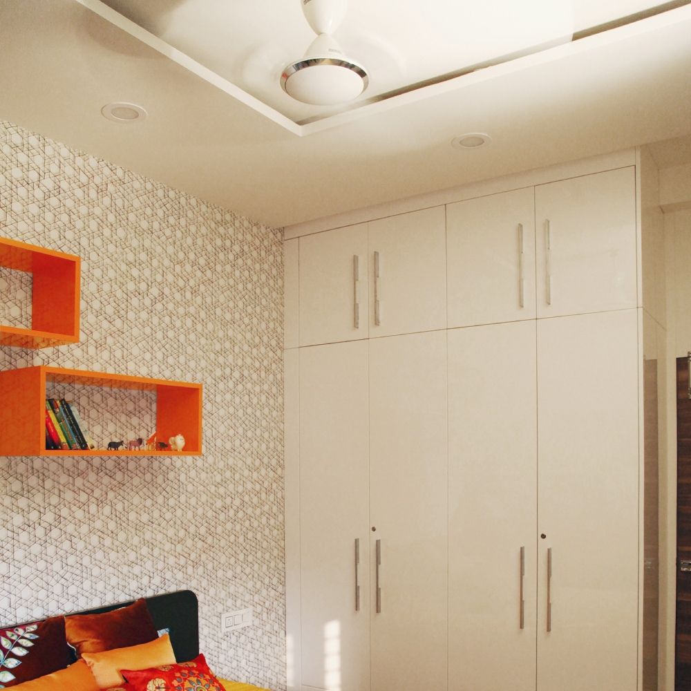 Single-Layered POP Ceiling Design With Recessed Lights | Livspace