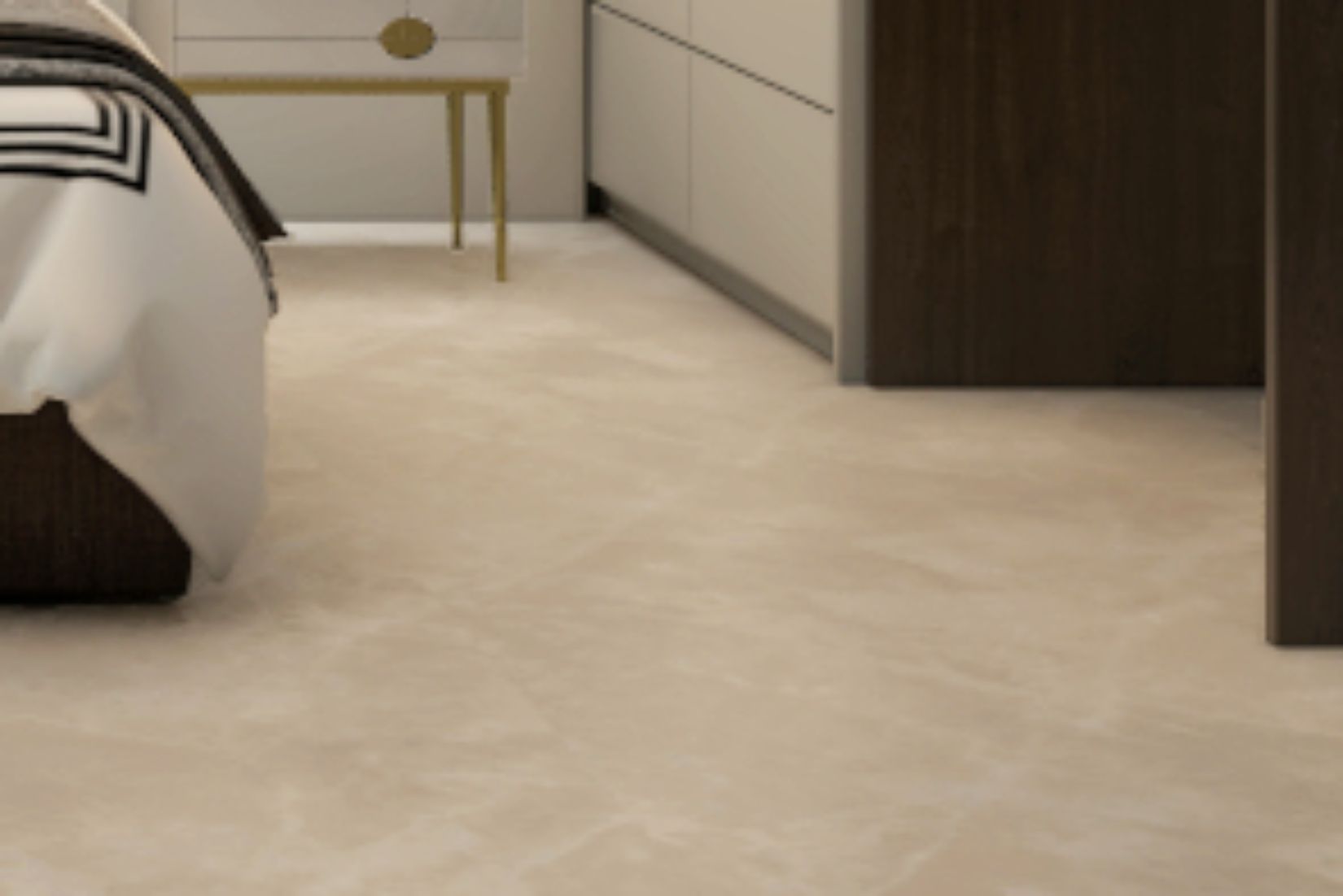 Light-Coloured Flooring Design With Rectangular Tiles | Livspace