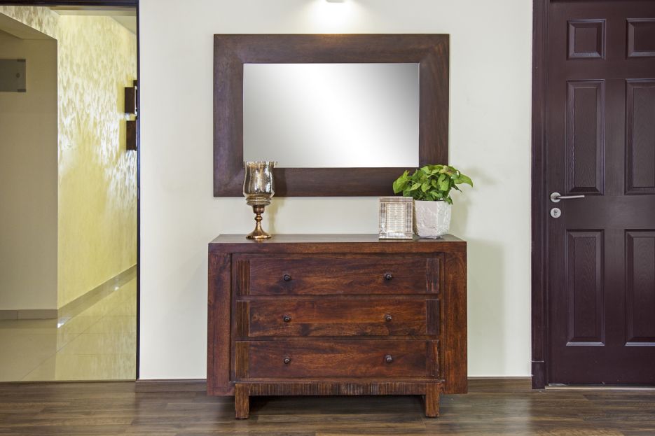 Spacious Classic Foyer Design With Wooden Interiors | Livspace