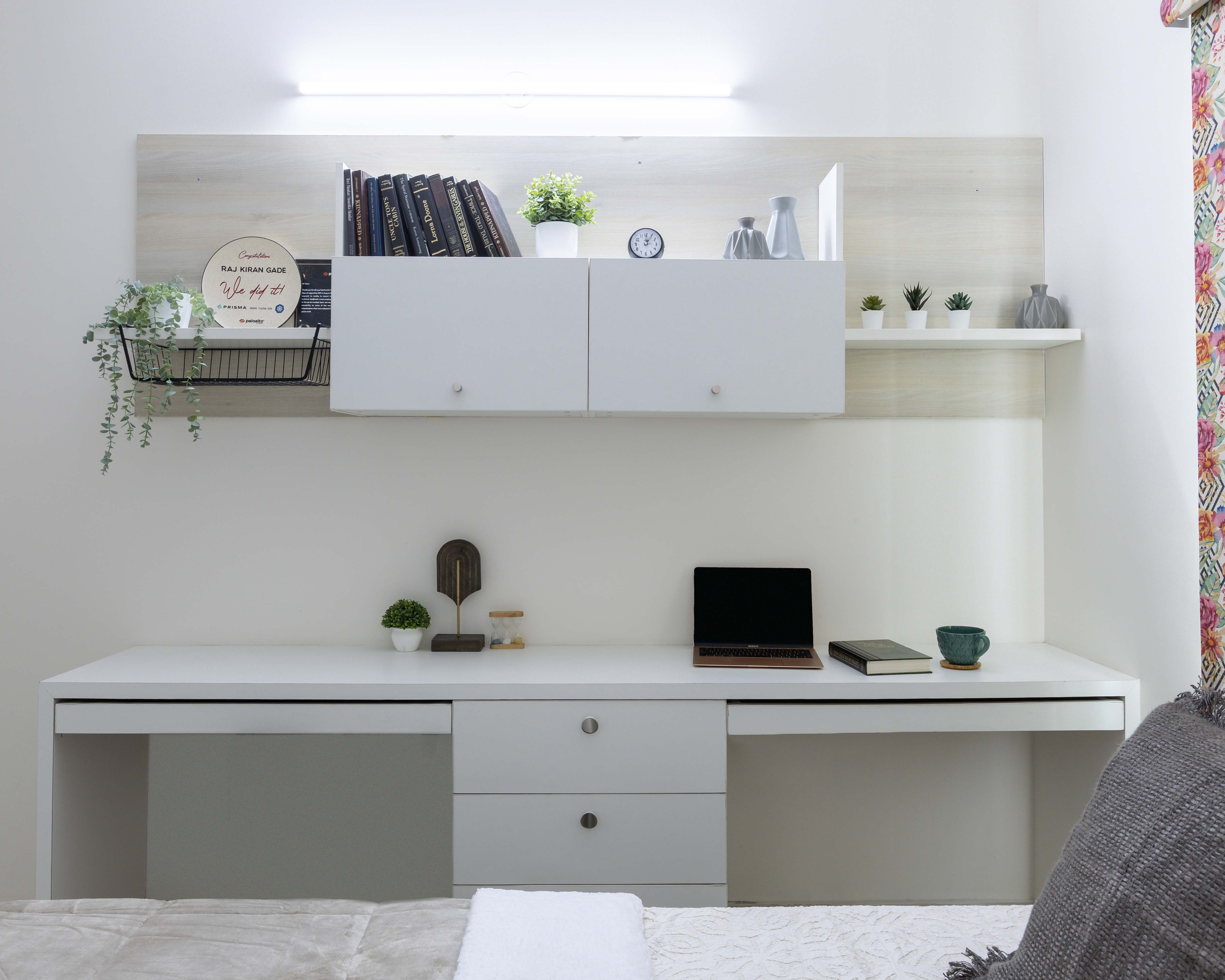 Frosty White Study Room Design | Livspace