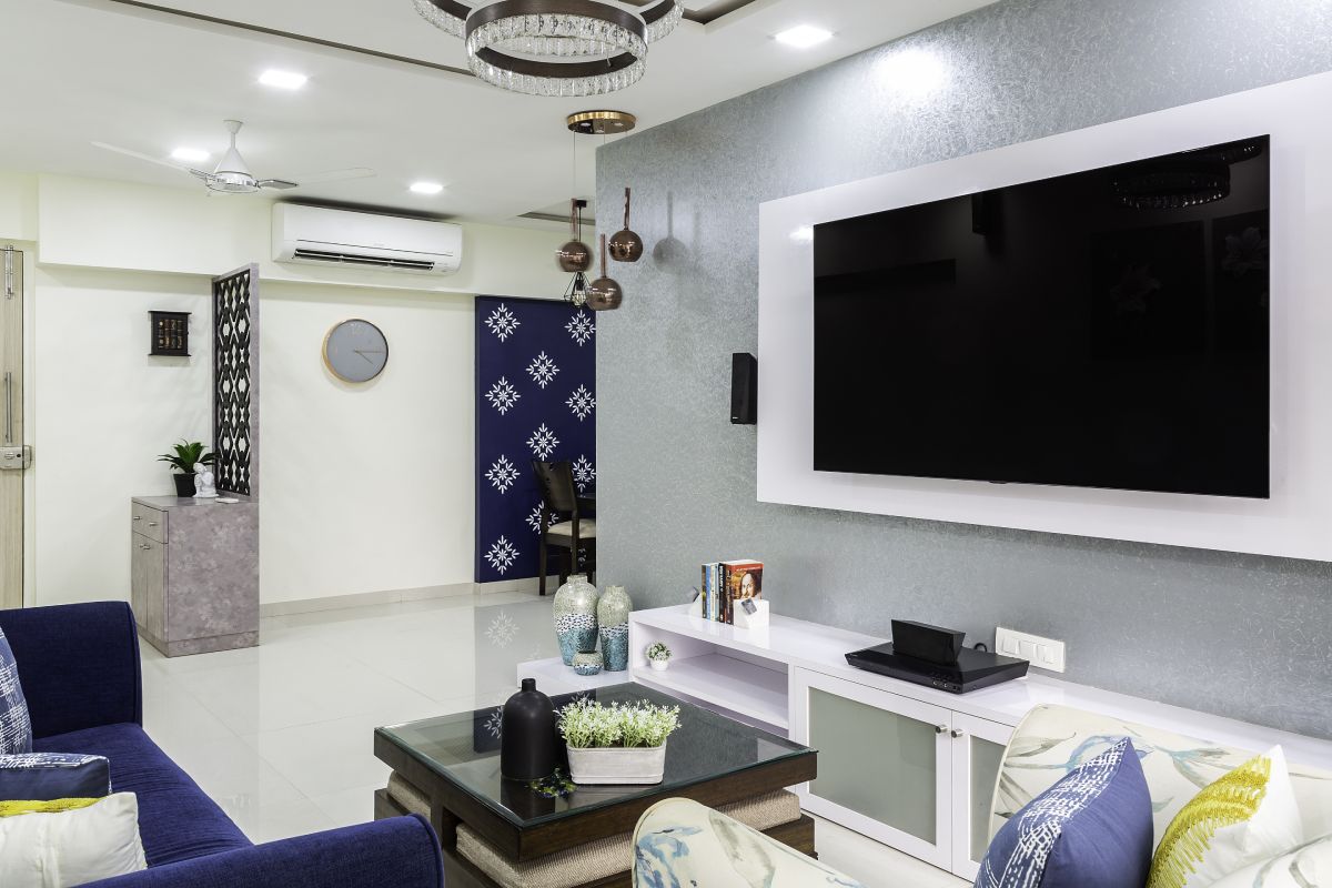 White TV Unit Design For Living Rooms | Livspace