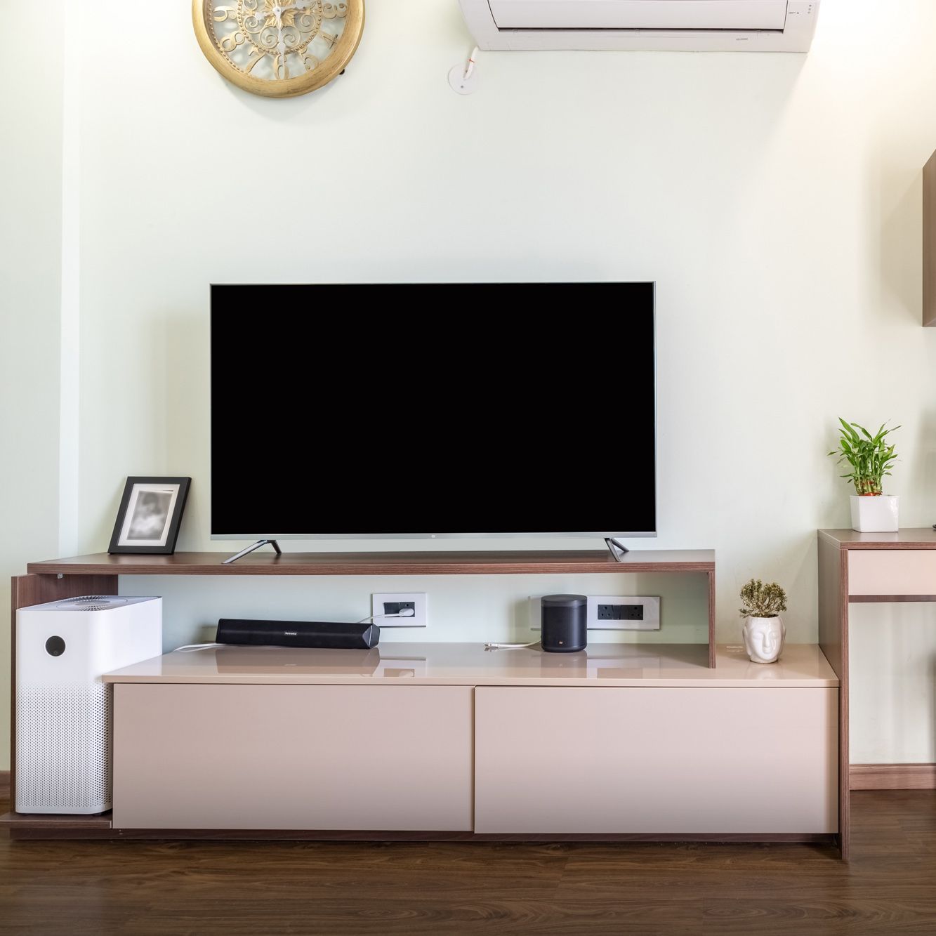 Light-Coloured TV Cabinet Design | Livspace