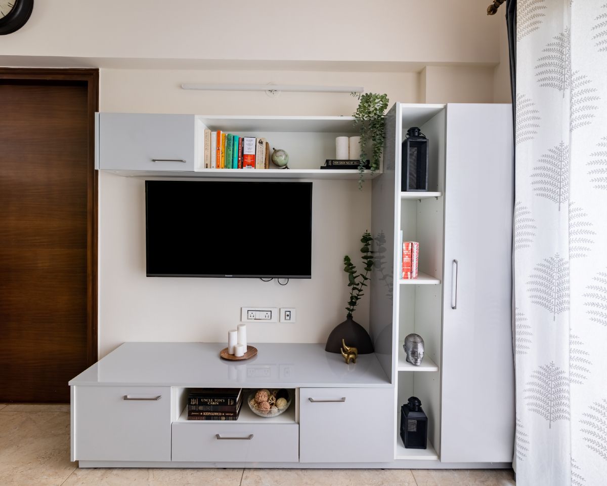Wall-Mounted TV Cabinet With Drawers | Livspace