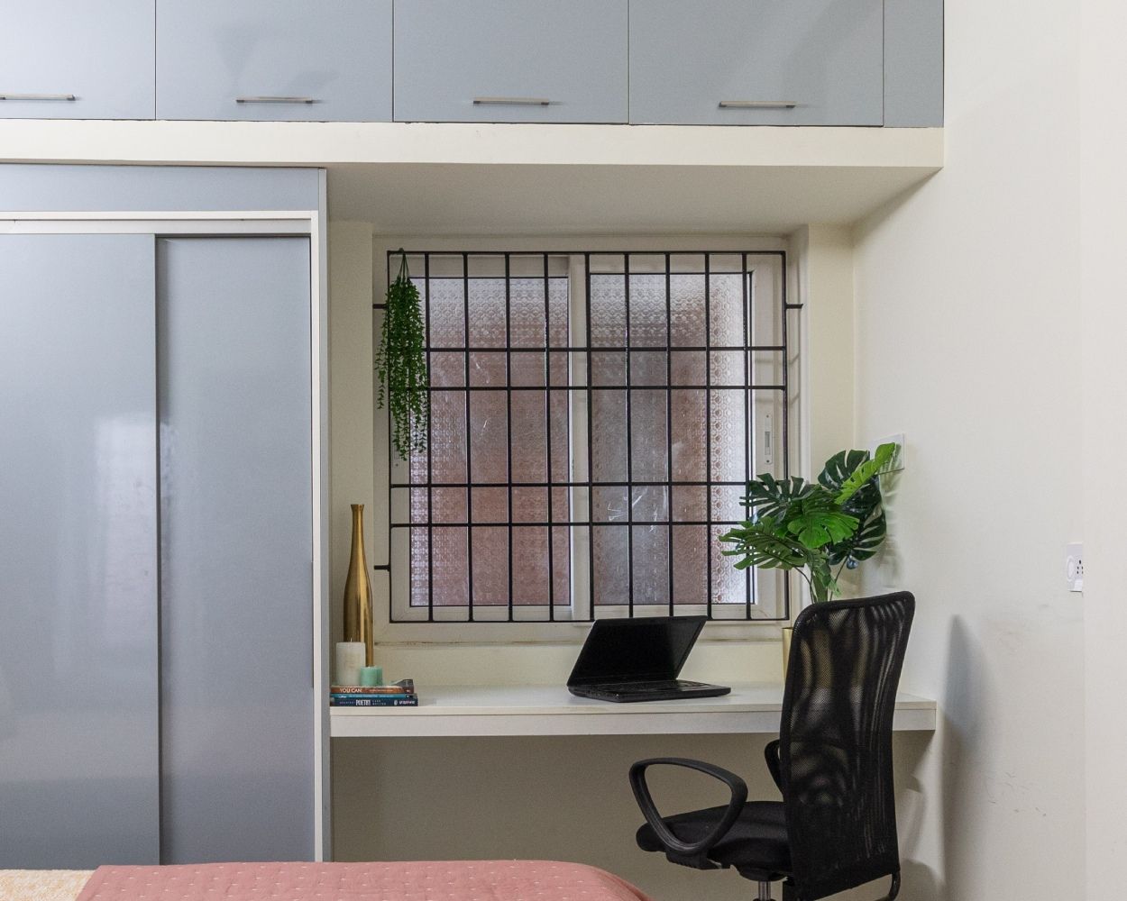 Modern White Bedroom Window Design | Livspace