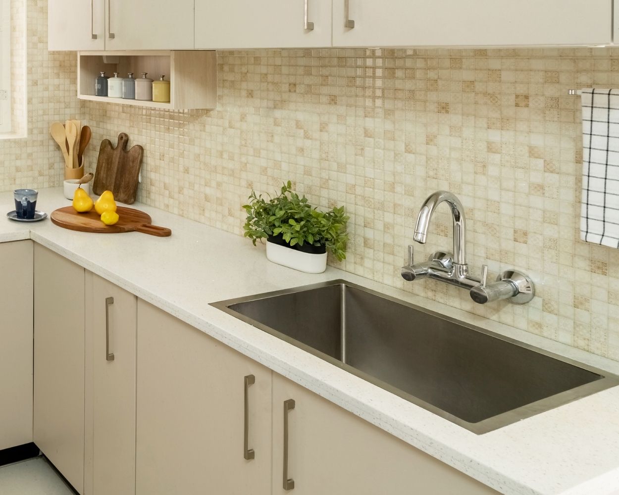 Rectangular Stainless Steel Sink With Top Mount Single Bowl And White ...