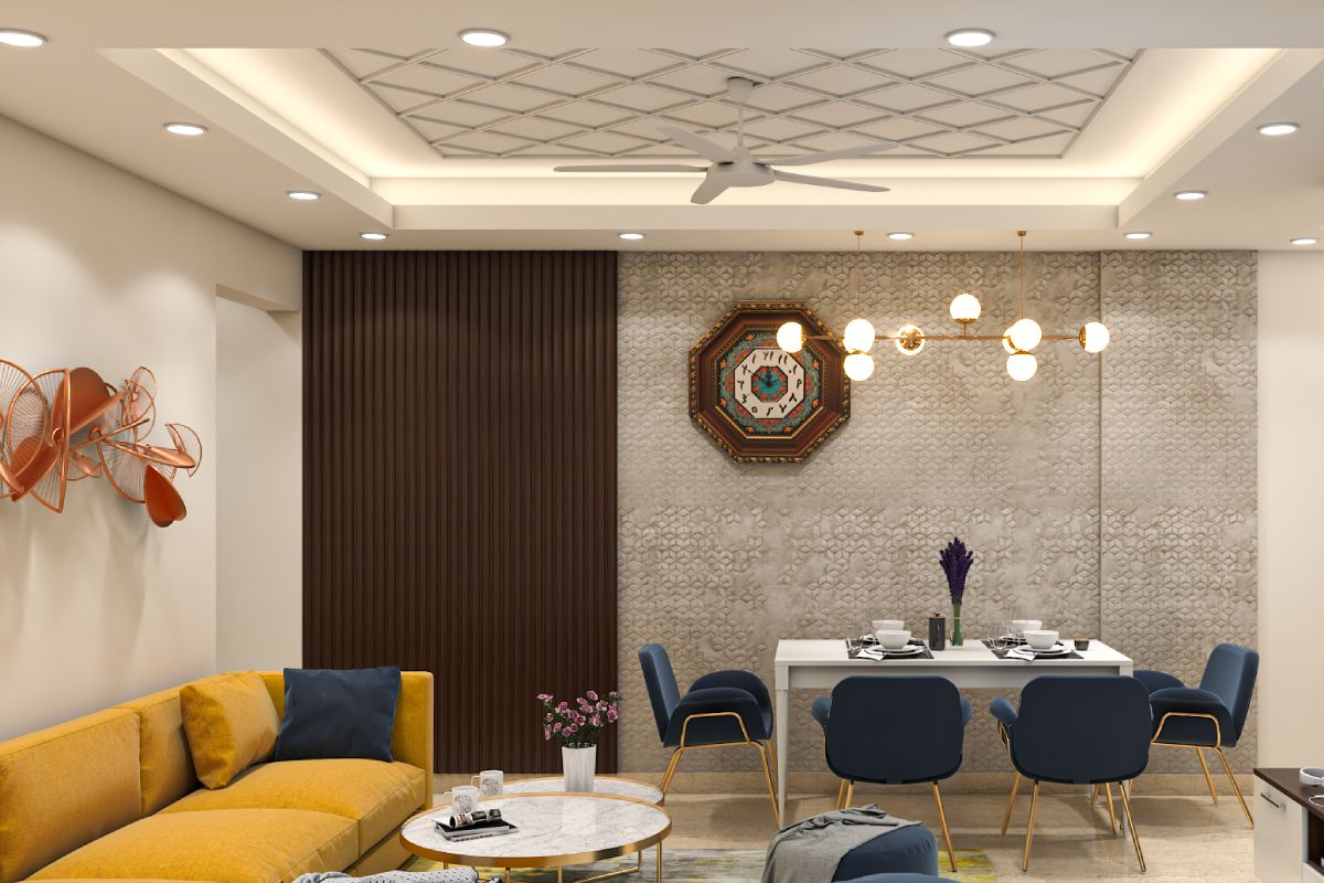 New Ceiling Design With Overhead Cover Lighting | Livspace