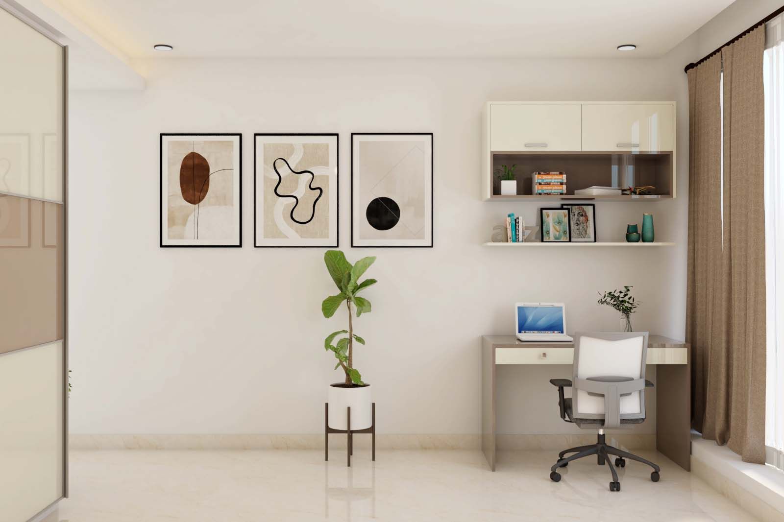 Dual Tone Spacious Study Room With Storage | Livspace