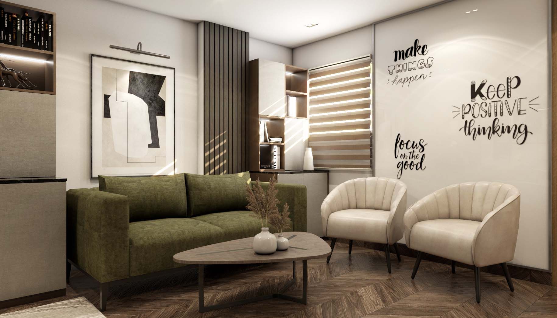 Spacious Hall Interior Design With Wooden Flooring | Livspace