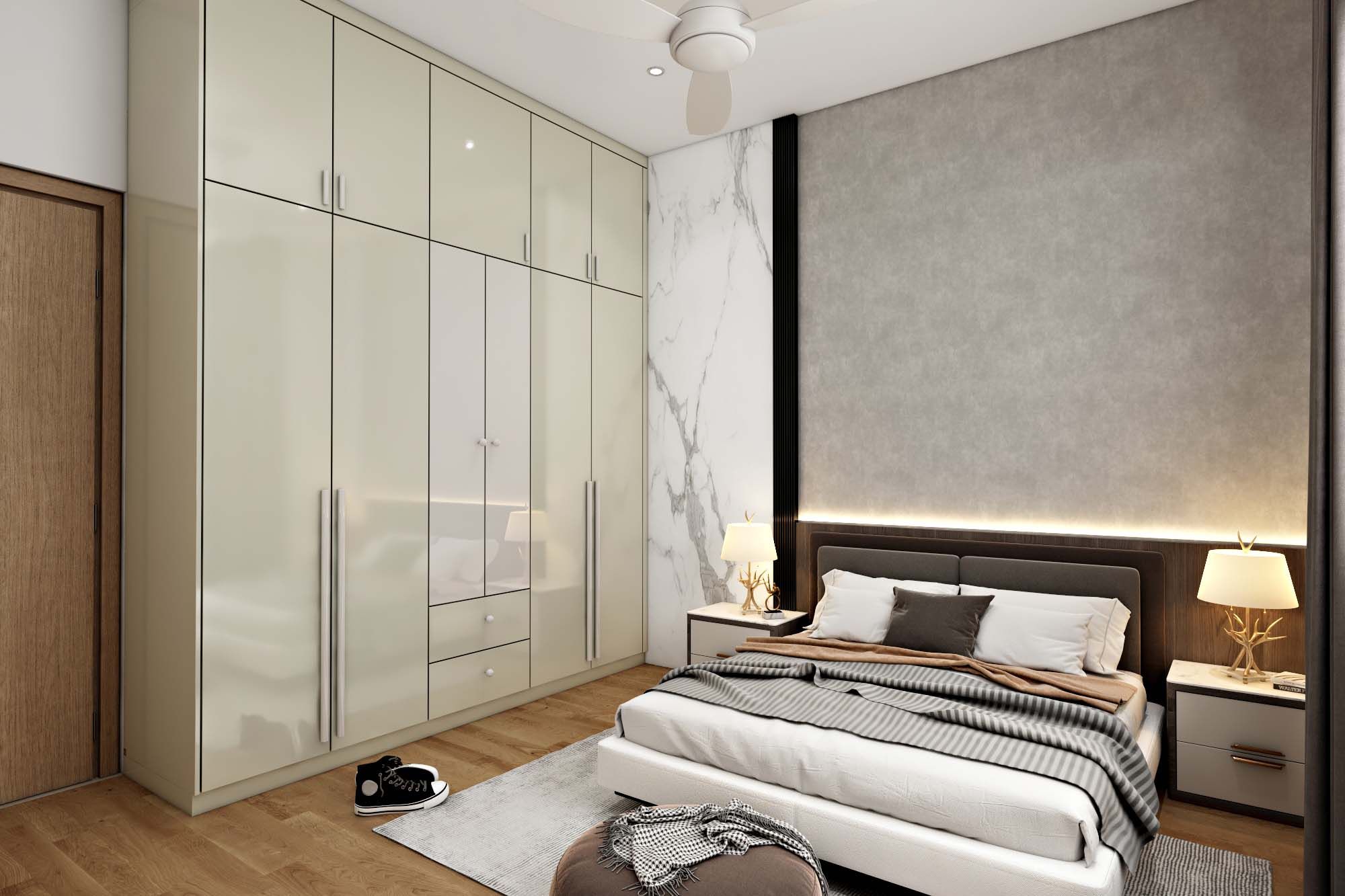 Master Bedroom Design With A Swing Wardrobe | Livspace